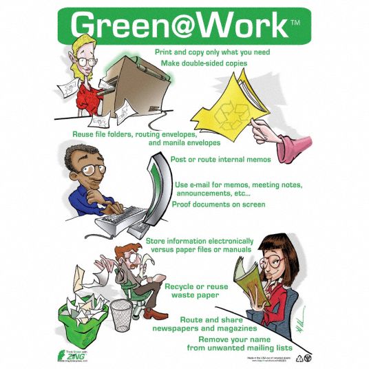 Environmental Awareness Poster, Recycled Plastic - Grainger