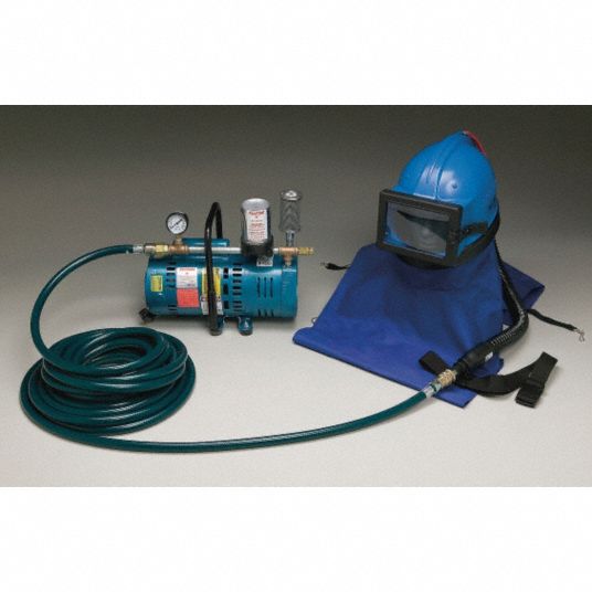 Supplied Air Pump Package, Includes Pump, Helmet, Breathing Tube, Hose ...