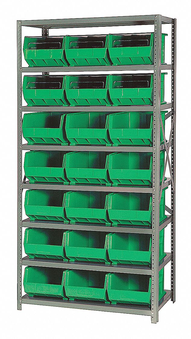 QUANTUM STORAGE SYSTEMS, 36 in x 18 in x 75 in, 1 Sided, Bin Shelving ...