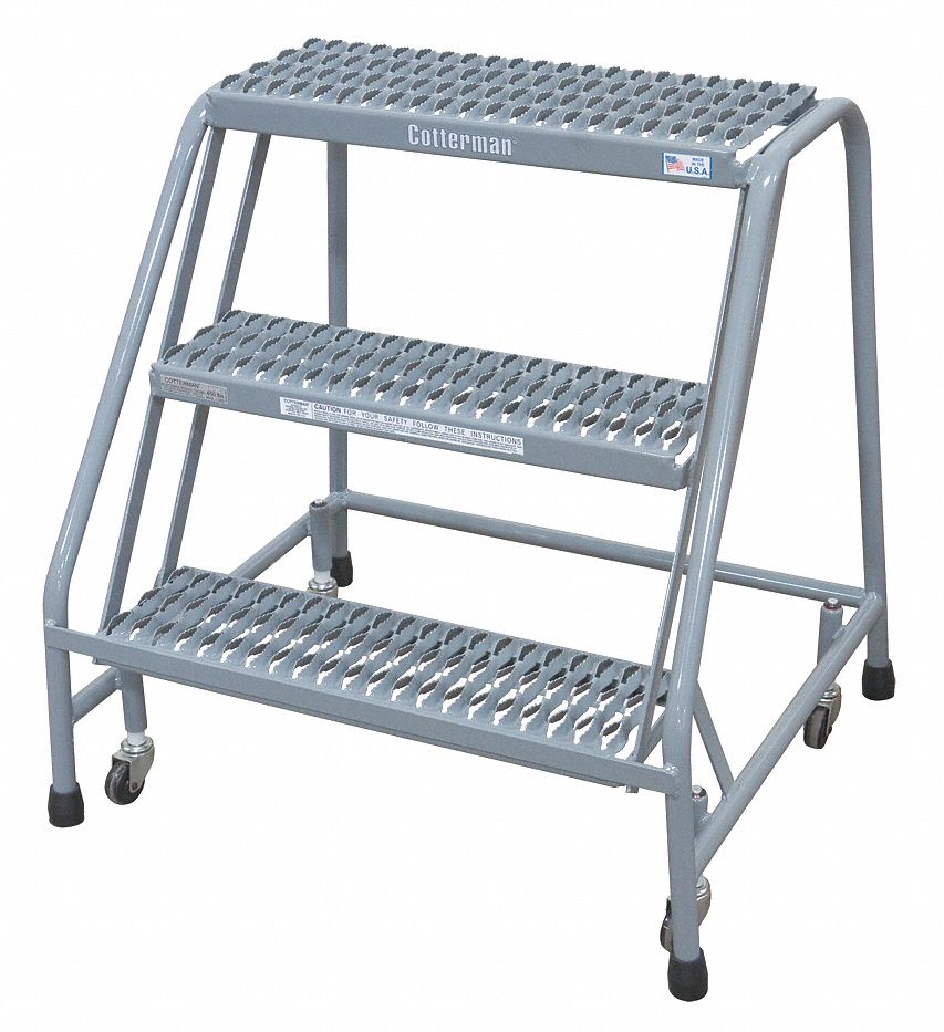 COTTERMAN, 2.5 ft Overall Ht, 450 lb Load Cap, Step Stool - 8XAR7 ...