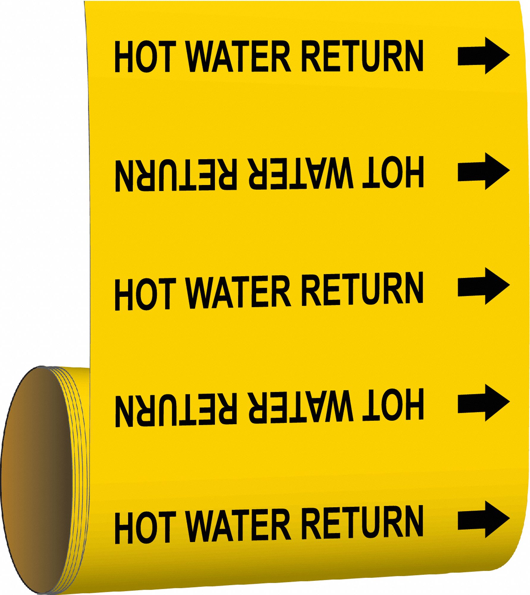 Hot Water Return, Yellow, Pipe Marker - 8XCE4|41465 - Grainger