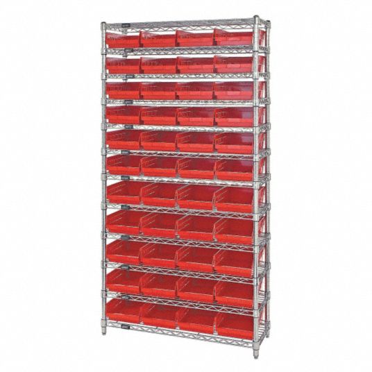 QUANTUM STORAGE SYSTEMS, 36 in x 18 in x 74 in, 1 Sided, Bin Shelving ...