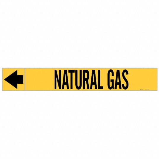 Natural Gas, Yellow, Pipe Marker - 8XCV3|20449 - Grainger