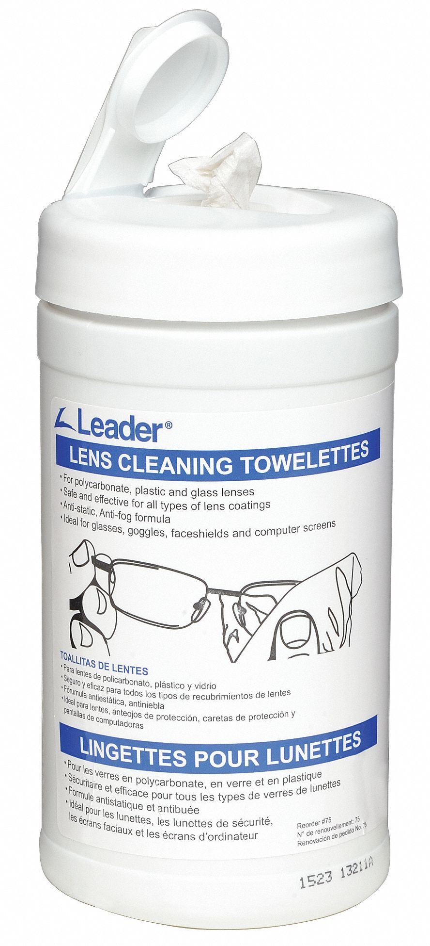 Lens Cleaning Portable Towelette Canister - Grainger