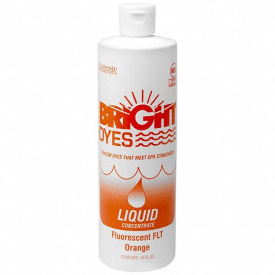 Lab, 1 pt, Water Tracer Dye Liquid - Fluorescent Orange - 8XEX8|106006 ...