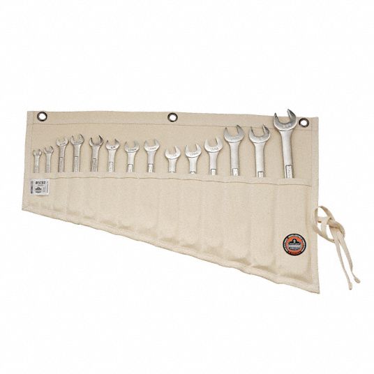 White, Wrench Roll-Up Bag, Canvas - Grainger