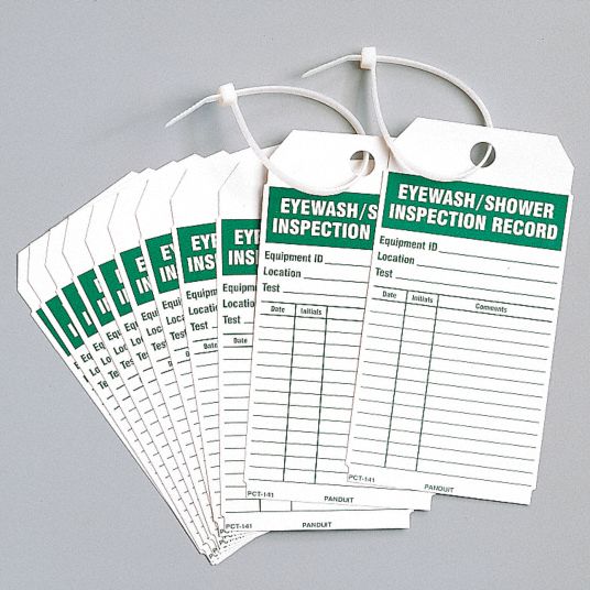 ELECTROMARK Eye Wash/Shower Inspection Tag, 5-3/4" Height, 3" Width ...