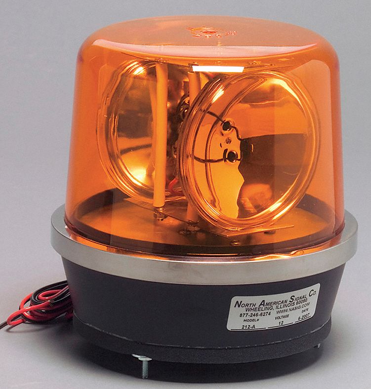 Revolving Flashing Light, 120V AC, Flashes per Minute 90, 8" Height ...