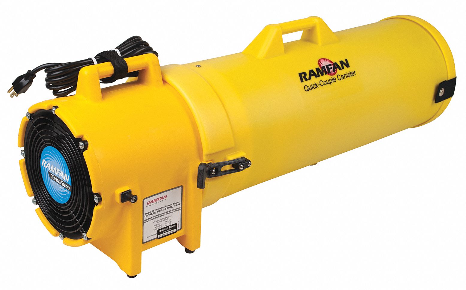 RAMFAN, 115 V AC, 8 in Duct Dia, Confined Space Fan - 8YA72|ED7025 ...