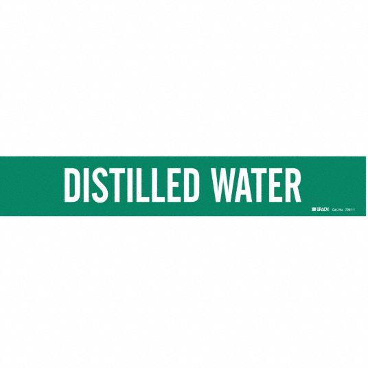 Distilled Water, Green, Pipe Marker - 8YAU7|7081-1 - Grainger