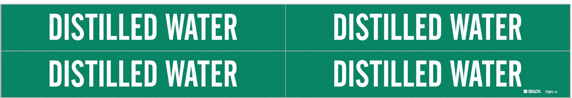 Distilled Water, Green, Pipe Marker - 8YDD8|7081-4 - Grainger