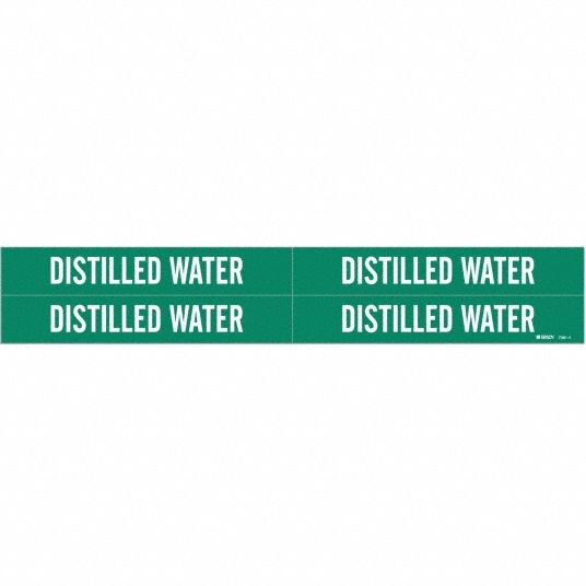 Distilled Water, Green, Pipe Marker - 8YDD8|7081-4 - Grainger