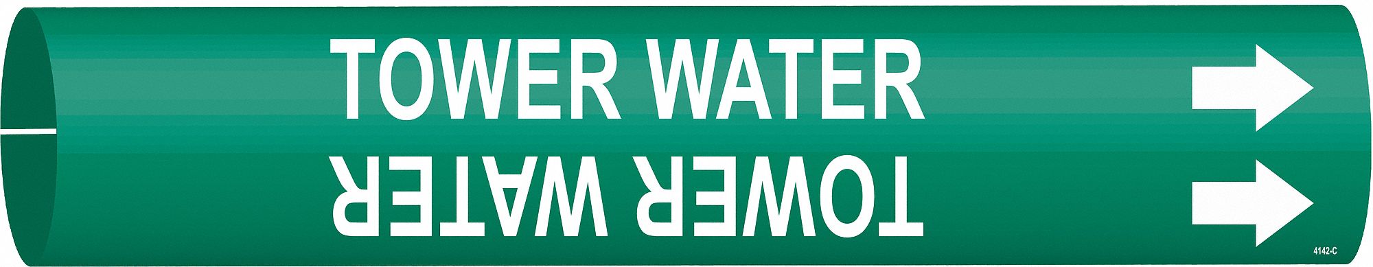 Tower Water, Green, Pipe Marker - 8YDY3|4142-C - Grainger
