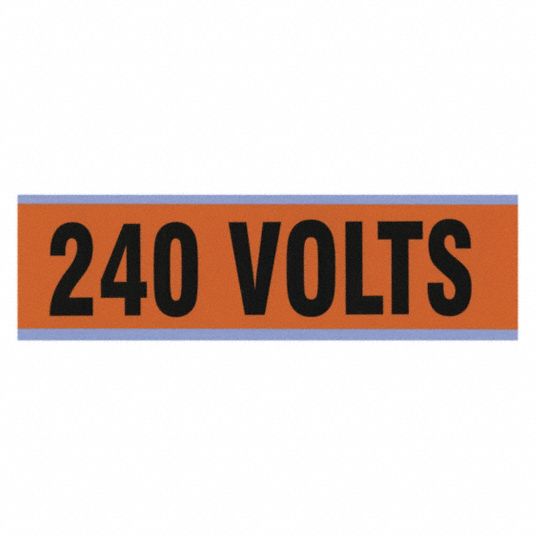 STRANCO INC, 2 1/4 in Label Ht, 240 Volts, Conduit and Voltage Marker ...