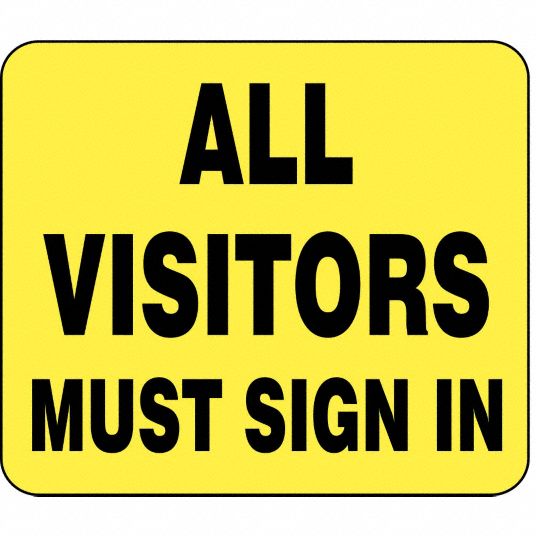 BARRIER POST SIGN ALL VISITORS 11 - Grainger