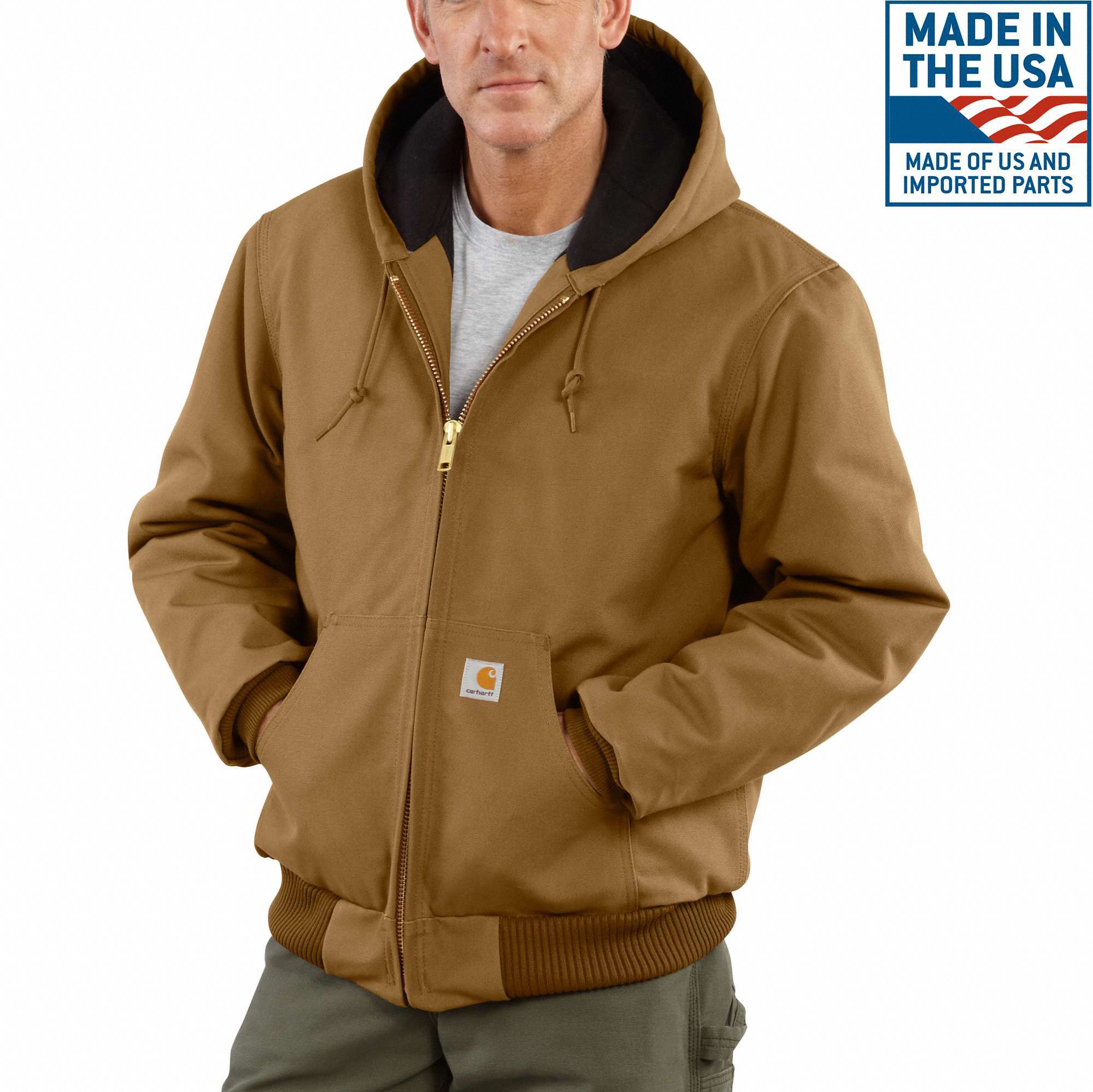 CARHARTT Hooded Jacket: Jacket, Men's, Jacket Garment, L, Brown ...