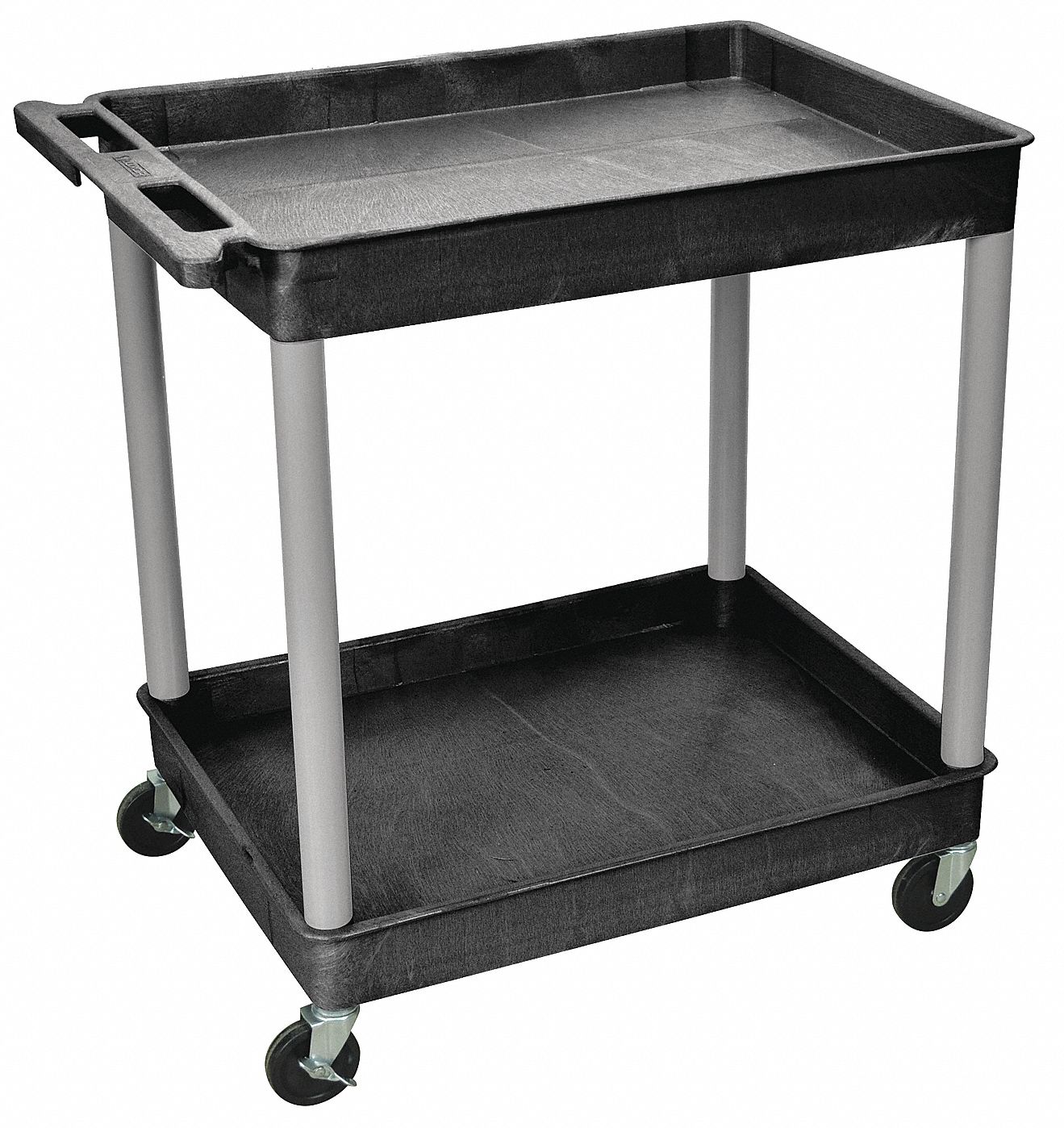 Flat Handle Utility Cart, 400 lb Load Capacity, Number of Shelves 2, 32 ...