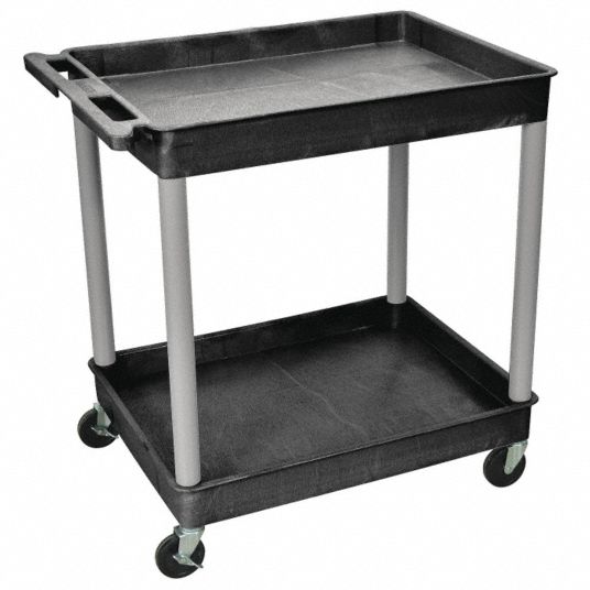 Flat Handle Utility Cart, 400 lb Load Capacity, Number of Shelves 2, 32 ...