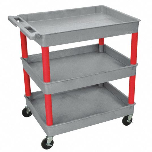 Utility Cart, 400 lb Load Capacity, Number of Shelves 3, 32 in x 24 in ...
