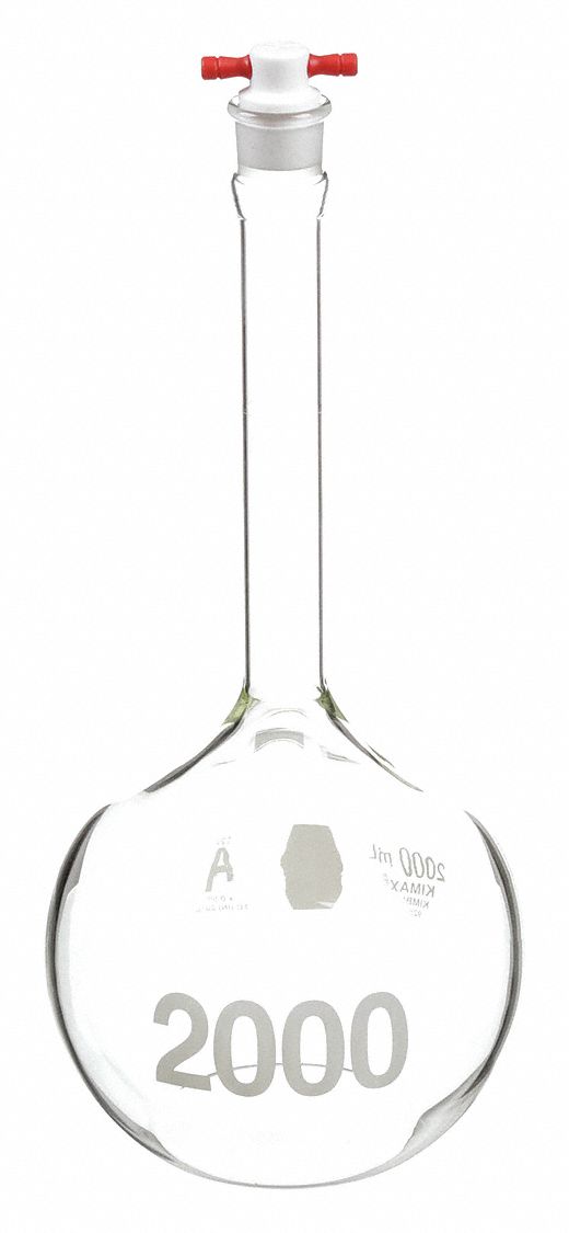 Borosilicate Glass, 2 L Capacity - mL, Volumetric Flask - 8YR36|92812F ...