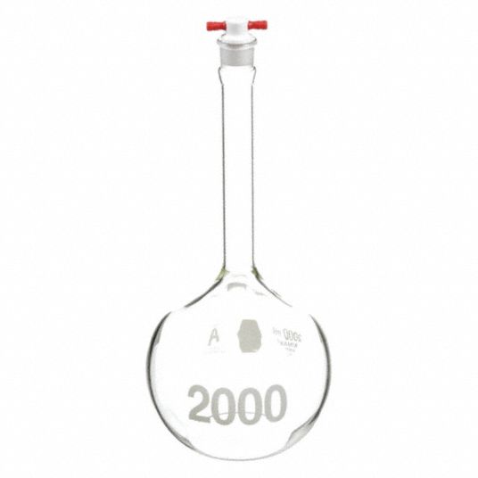 Borosilicate Glass, 2 L Capacity - mL, Volumetric Flask - 8YR36|92812F ...