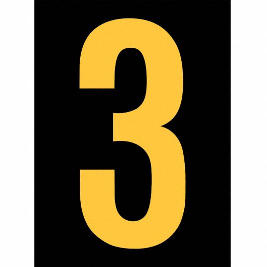 2 1/2 in Character Ht, Indoor/Outdoor, Reflective Number Label - 8Z589 ...