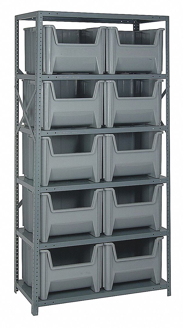 QUANTUM STORAGE SYSTEMS, 36 in x 18 in x 75 in, 1 Sided, Bin Shelving ...