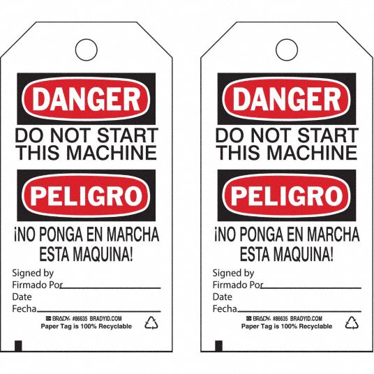 Black/Red/White, Cotton String, Danger Bilingual Tags - 8ZC22|86635 ...
