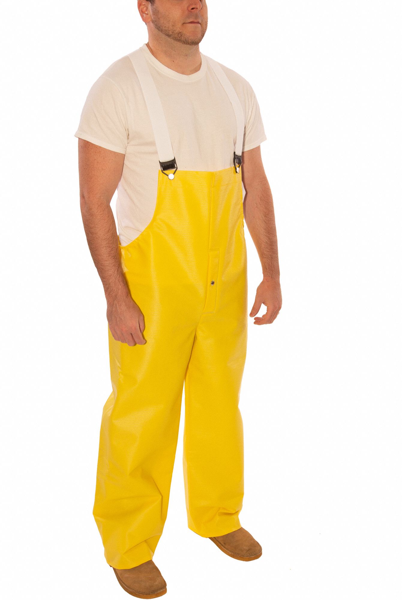TINGLEY Rain Bib Overall: Heavy Duty PVC, S, Yellow, 28 in Inseam, 34 ...