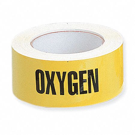 Oxygen, Yellow, Pipe Marker - 8ZEL7|2X90FT OXYGEN - Grainger