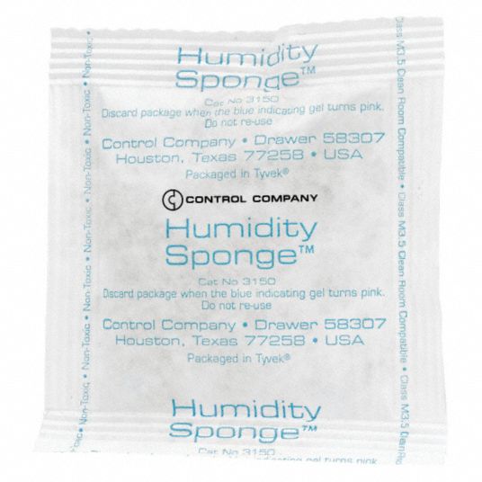 CONTROL COMPANY Humidity Sponge Indicator, Tyvek Bags, Width 3 in ...
