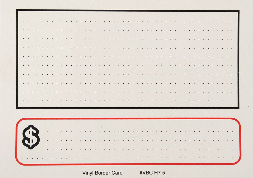 COLLIER METAL SPECIALTIES, Vinyl, White, Sign Card - 8ZG47|VBC H7-5 ...