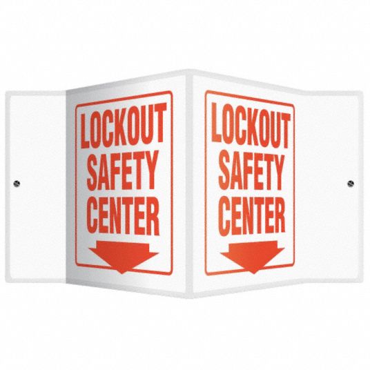 Plastic, Mounting Holes Sign Mounting, V-Shape Projection Sign - 8ZP19 ...