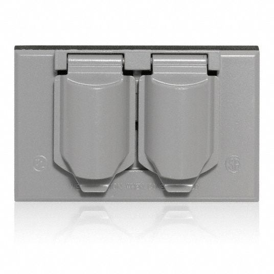 LEVITON, Aluminum/Zinc, Duplex, Weatherproof Cover - 810U97|WM1D-SGY ...