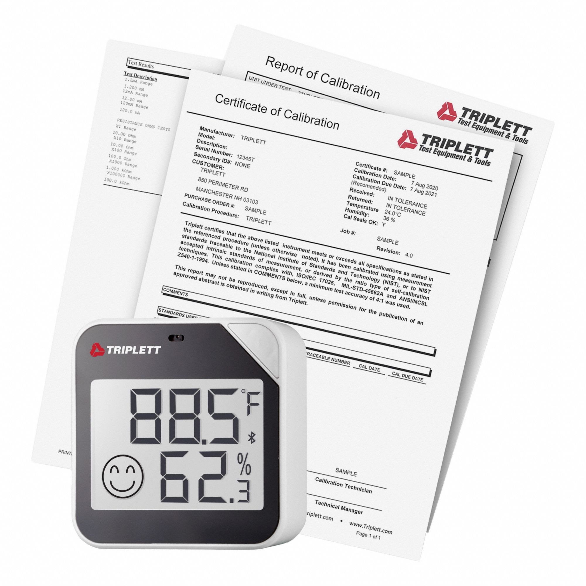 TRIPLETT, 0%to 99% Humidity Range, Humidity/Temp, Desktop Temperature ...