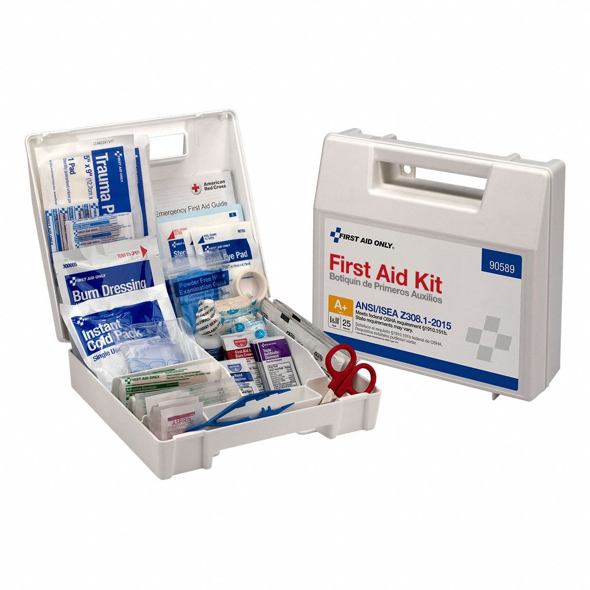 141 Components, ANSI/ISEA Z308.1-2015, First Aid Kit and Housing ...