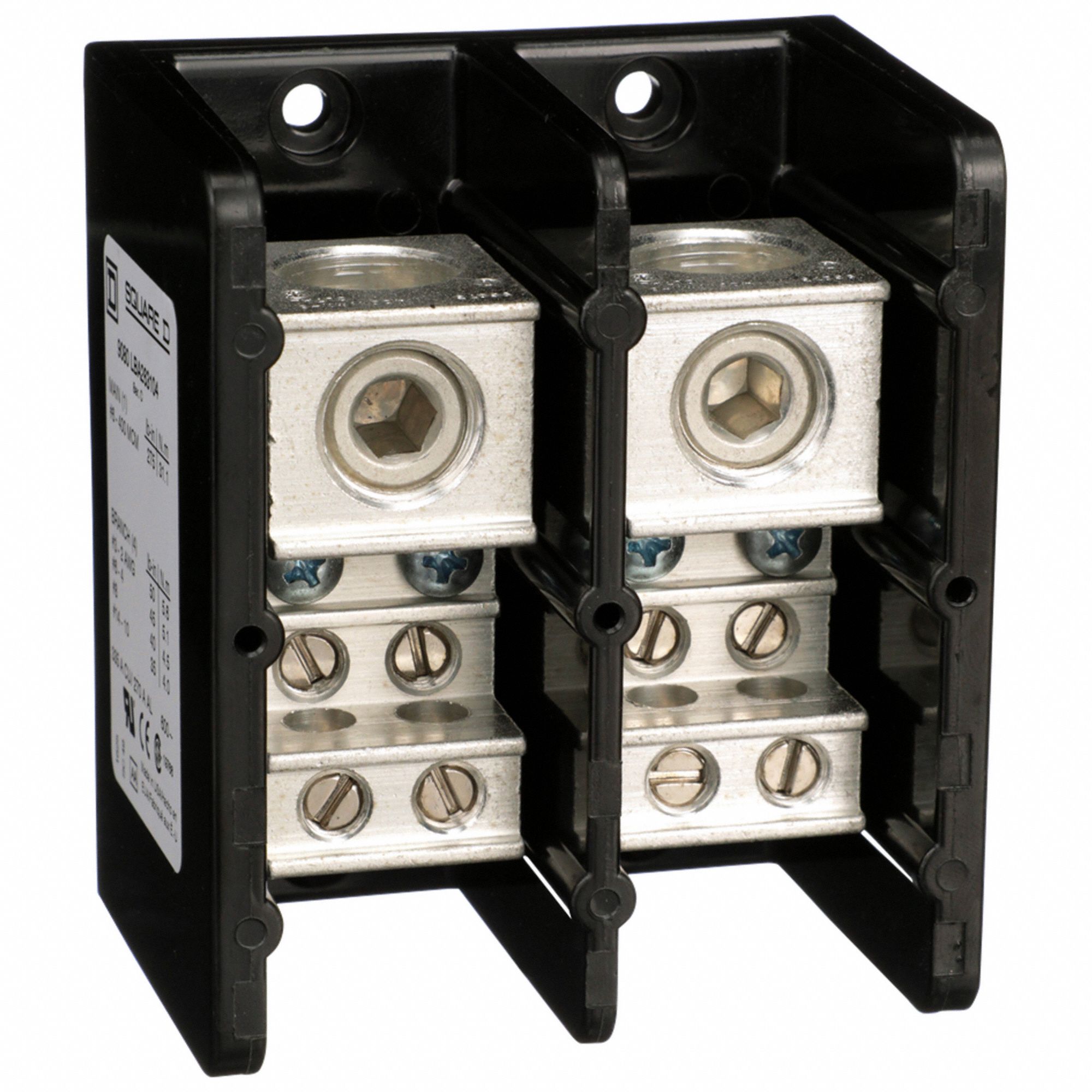 SQUARE D, 2 Poles, Surface Mount, Power Distribution Block - 795ZX7|9080LBA263104 - Grainger