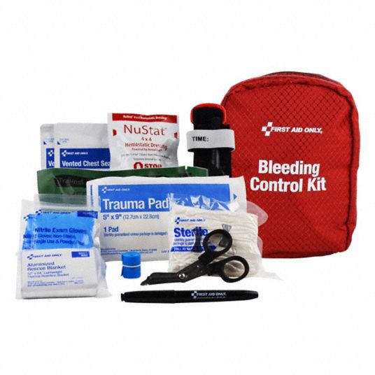 FIRST AID ONLY, Fabric Bag, 1 People Served, Bleeding Control Kit ...