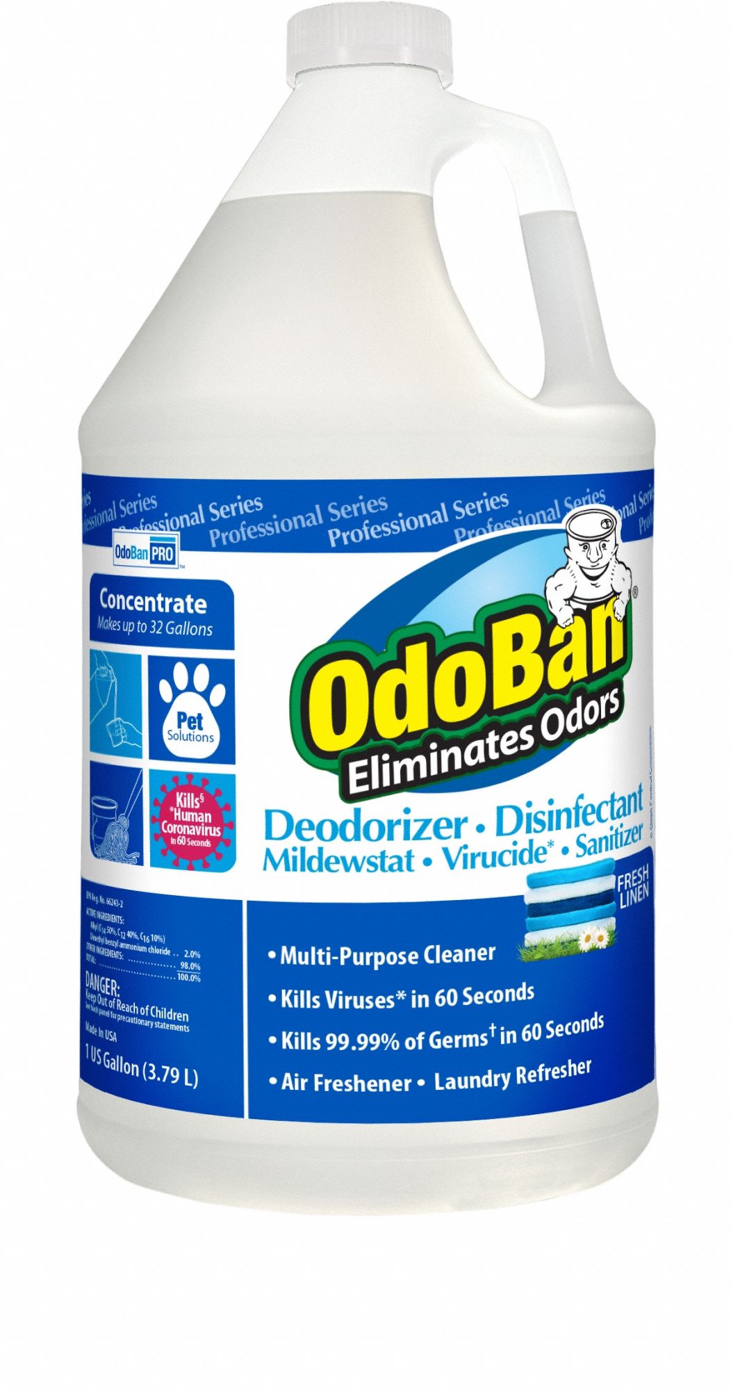 ODOBAN, Jug, 1 gal Container Size, Odor Eliminator and Disinfectant ...