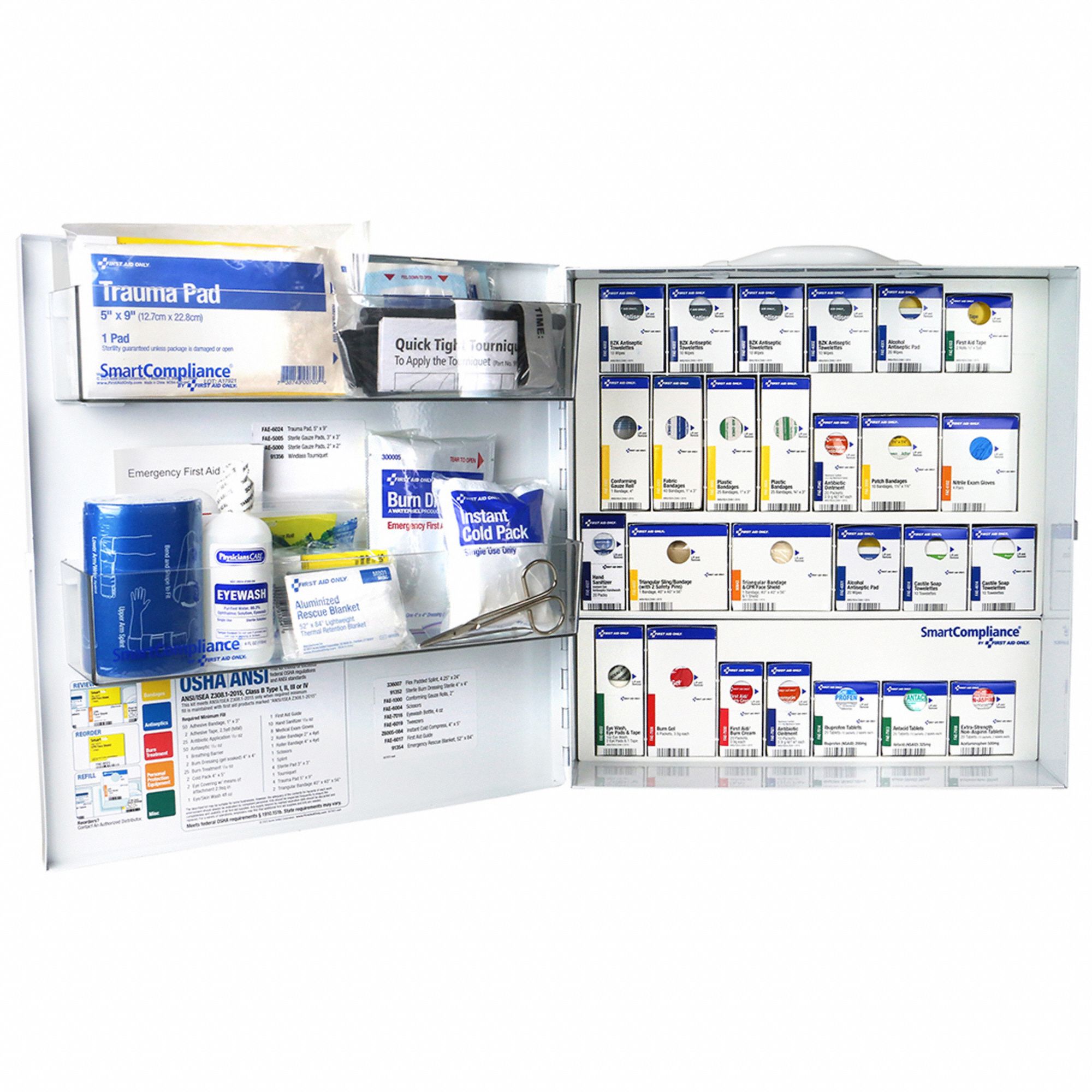 FIRST AID ONLY, 386 Components, ANSI/ISEA Z308.1-2021, First Aid Kit ...