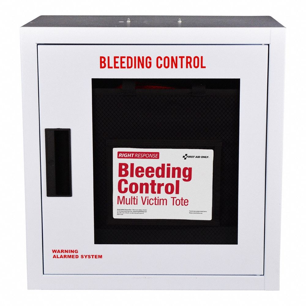 FIRST AID ONLY, Metal Cabinet, 6 People Served, Bleed Control Kits ...