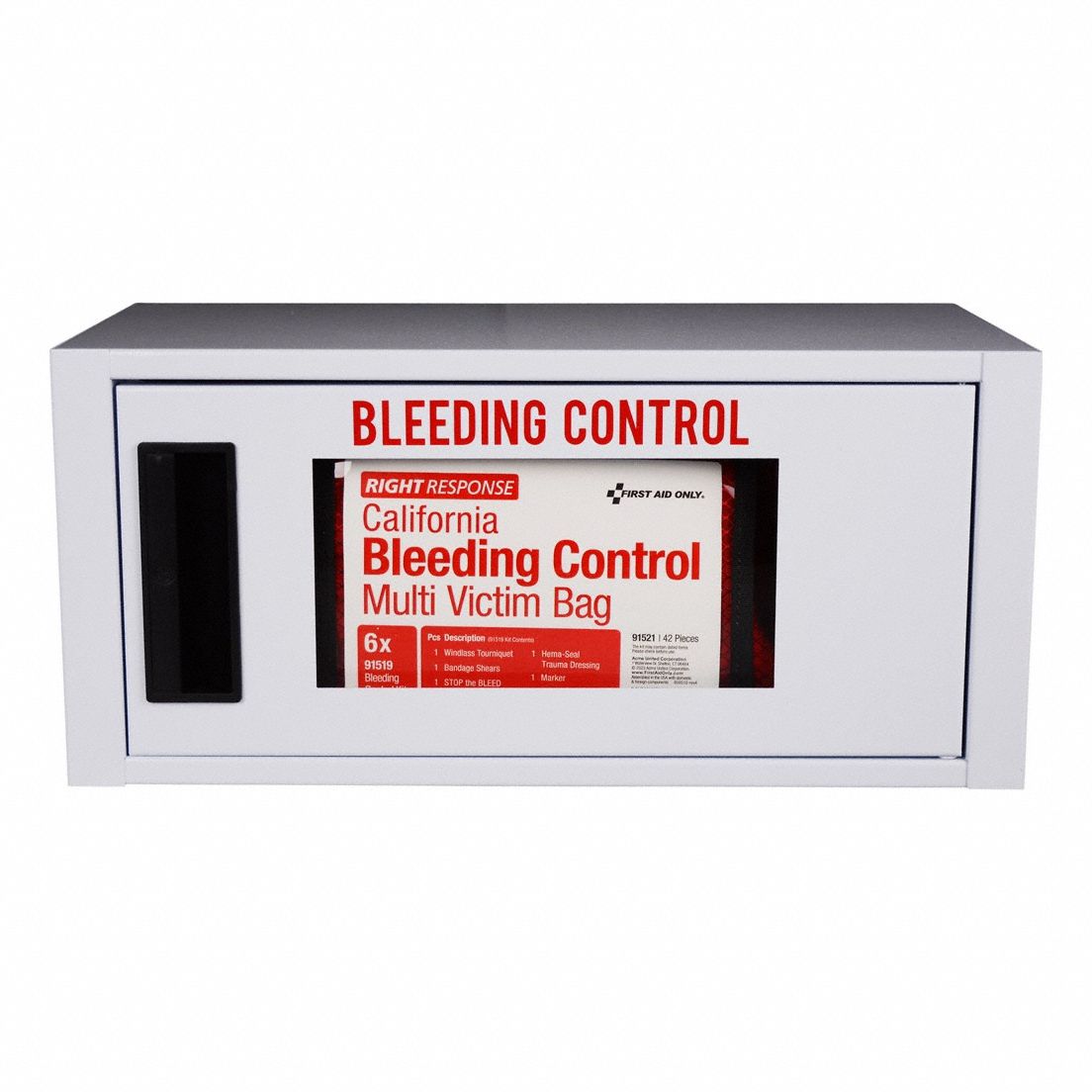 FIRST AID ONLY, Metal Cabinet, 6 People Served, Bleed Control Kits ...