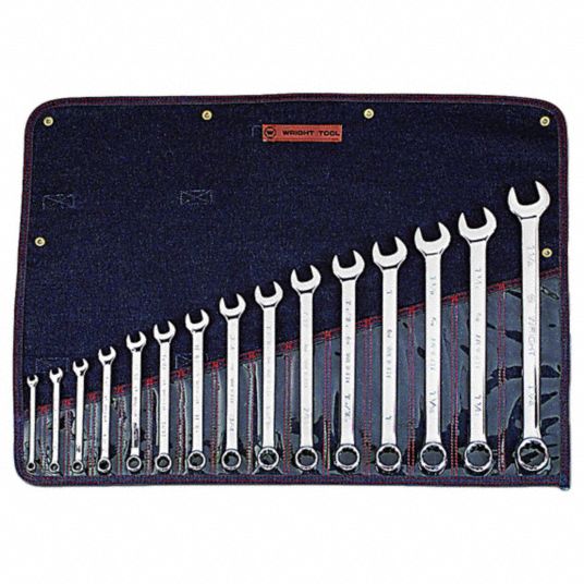 WRIGHT, Steel, Full Polish, Wrench Set - 813YE4|915 - Grainger