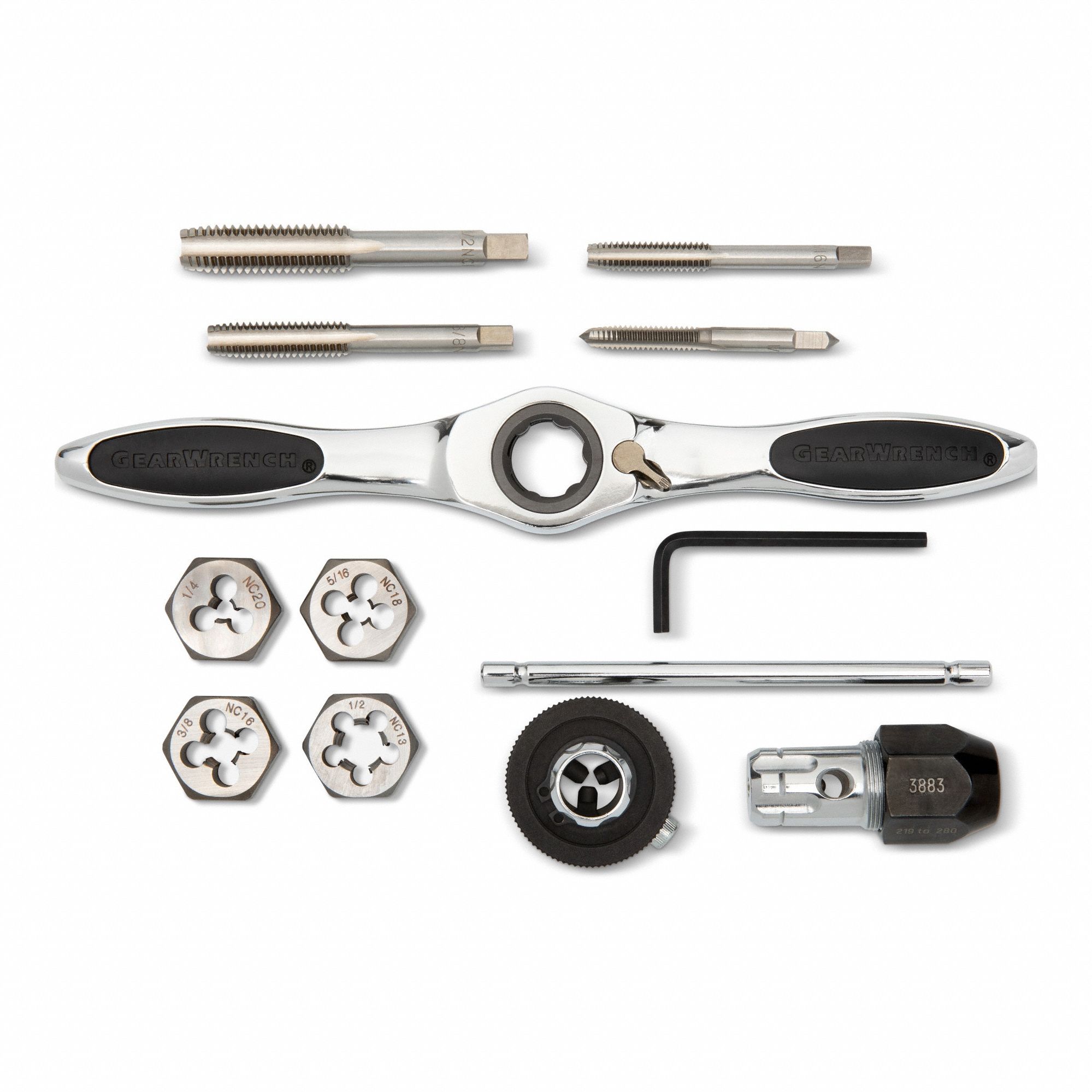 GEARWRENCH, 13 Pc, Carbon Steel Tap, Tap & Die Set - 397CC5|82817 ...