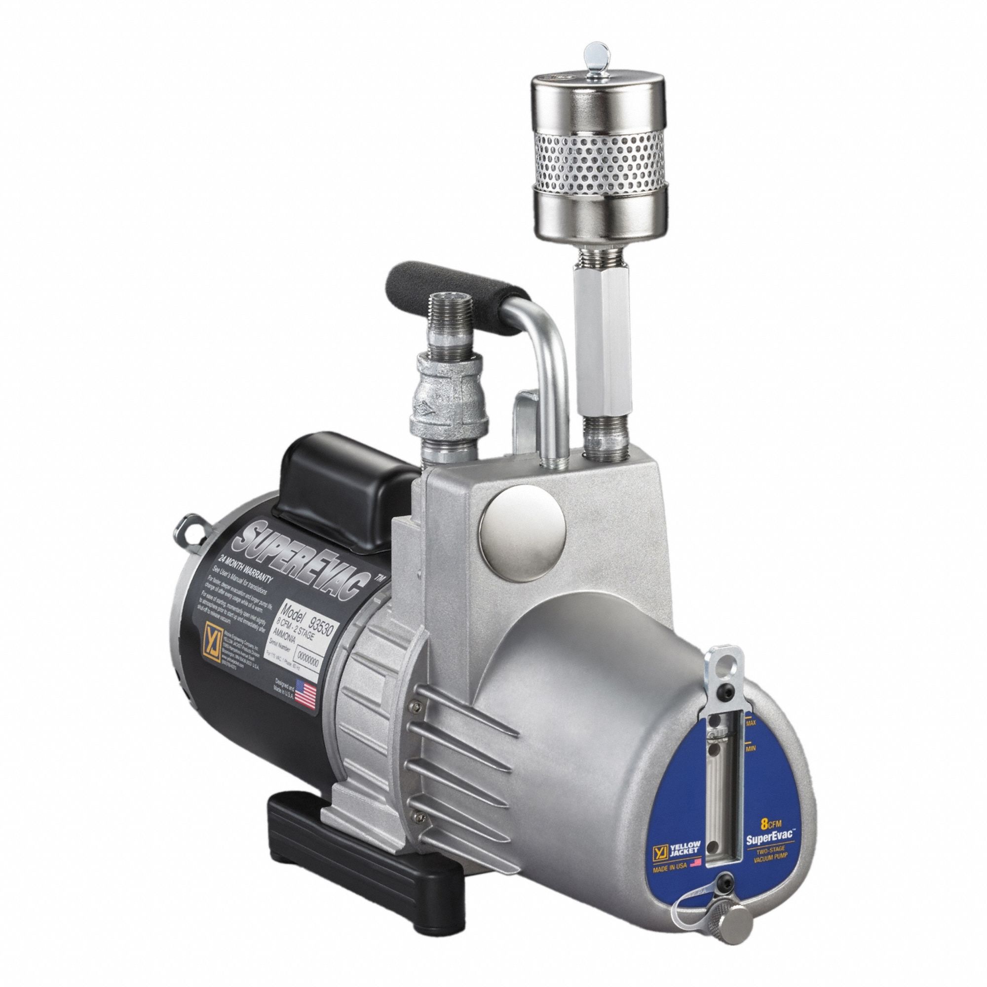 YELLOW JACKET, 8 cfm, 15 micron Ultimate Vacuum, Vacuum Pump - 809KD0 ...
