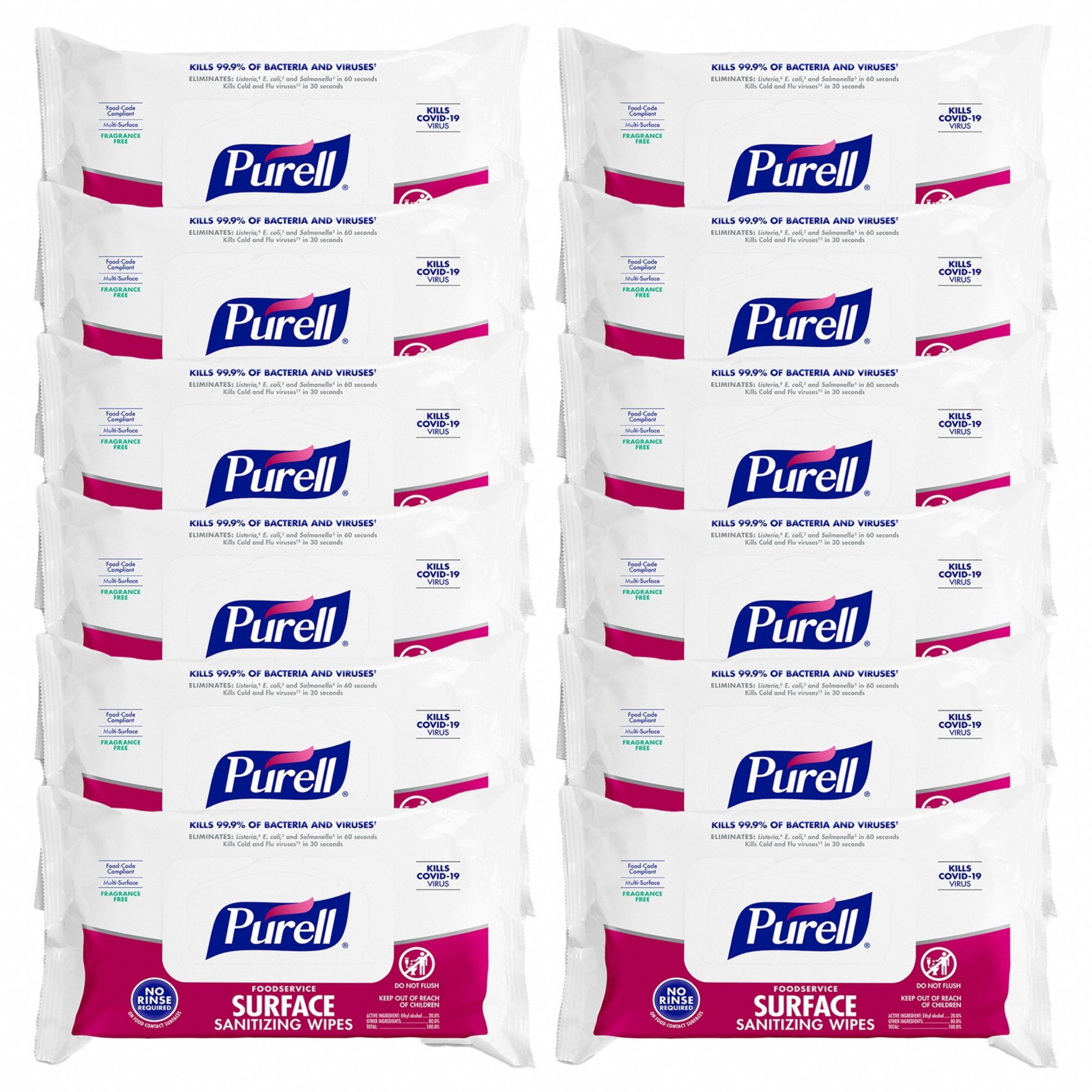 PURELL, Soft Pack, Ready to Use, Surface Sanitizing Wipes - 800D10|9371 ...