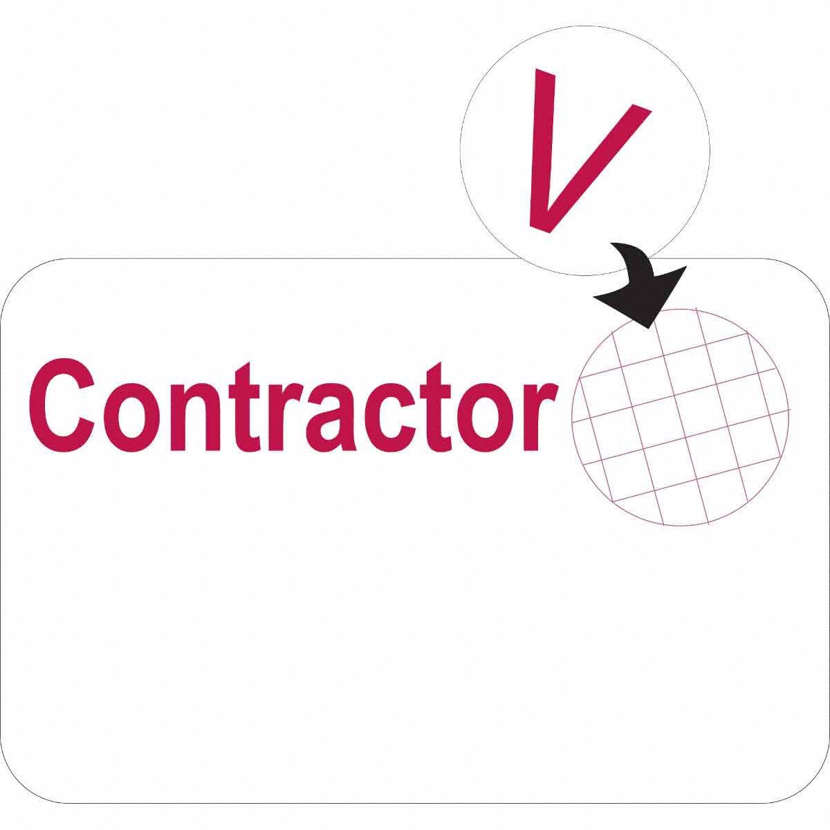 Contractor, Paper, Card Clip On Badge - 3TLX3|95638 - Grainger