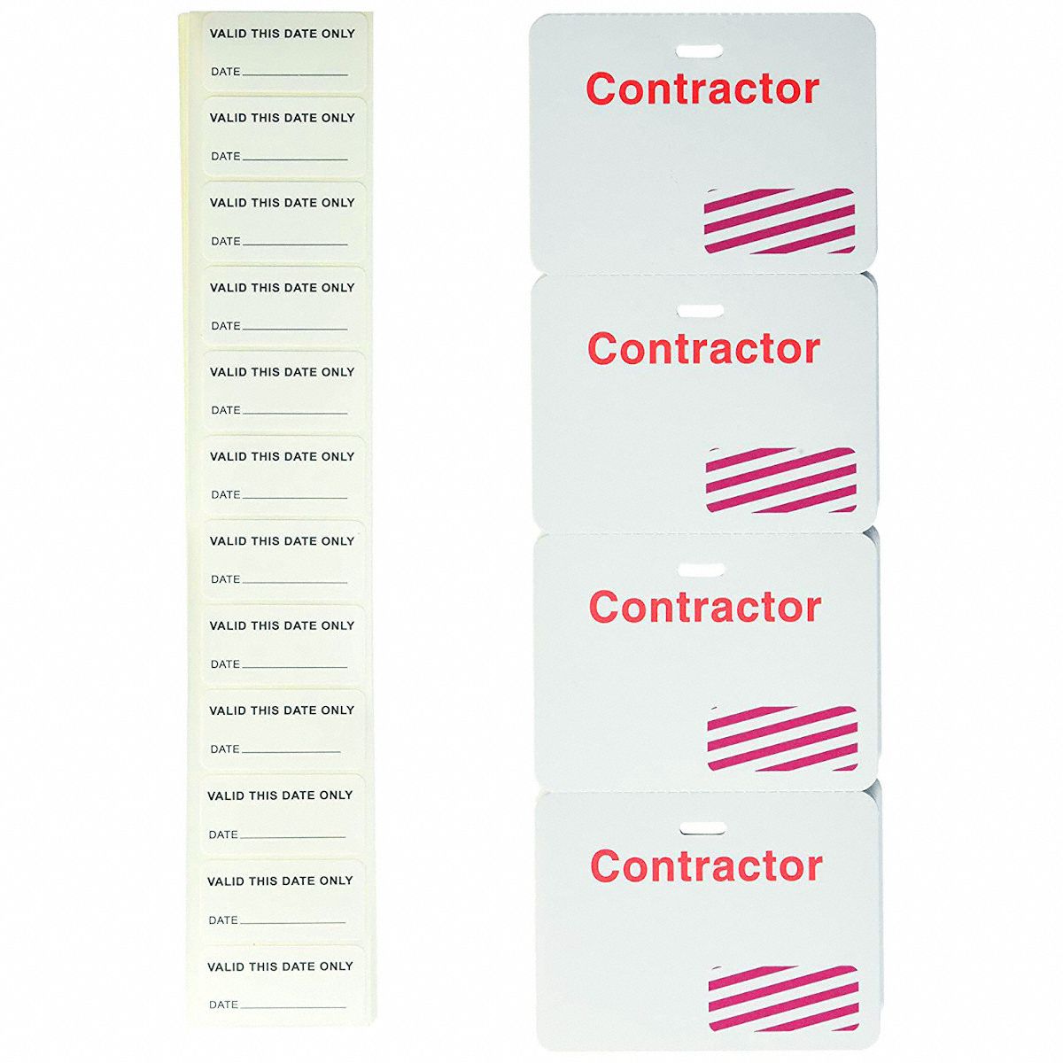 Contractor Paper Card Clip On Badge 3tlx695641 Grainger