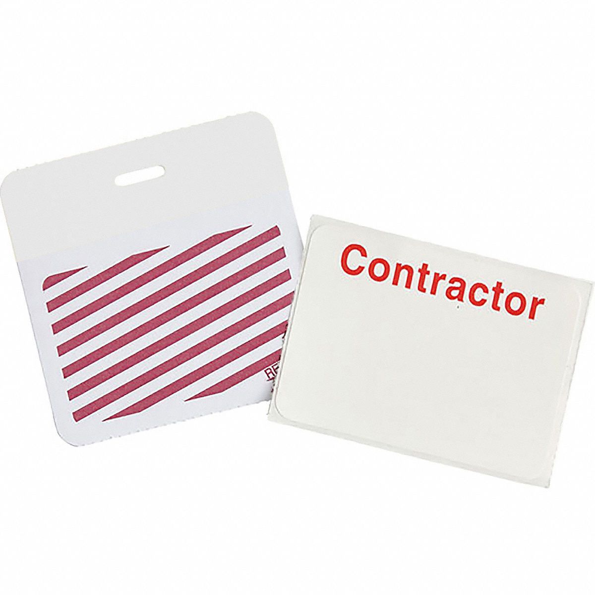 Contractor, Vinyl, Card Clip On Badge - 3TLV9|95662 - Grainger