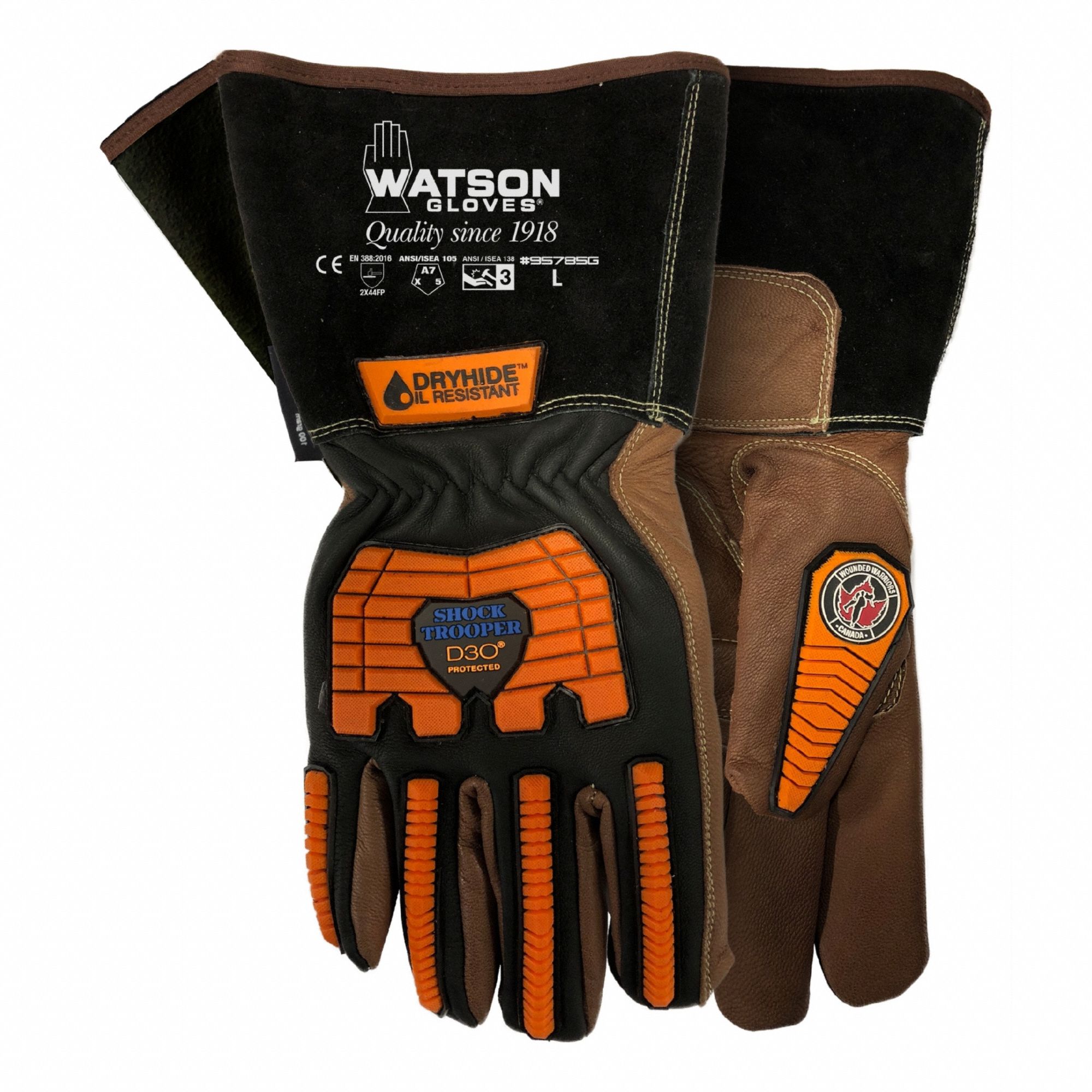 WATSON GLOVES, 3XL, 32°F Min Temp, Leather Gloves - 866V63|95785G-XXXL - Grainger